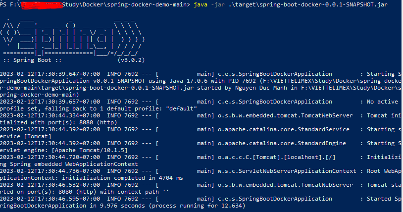 Deploy Spring Boot Application Development Docker Window 10