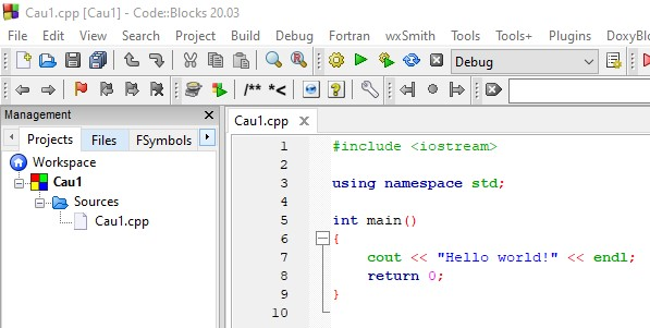 Bài 1_Phần 1. Hướng dẫn cài và sử dụng CodeBlocks