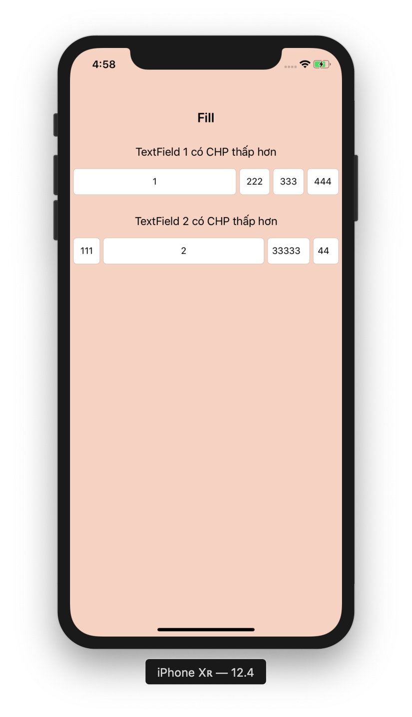 UIStackView Distribution Types