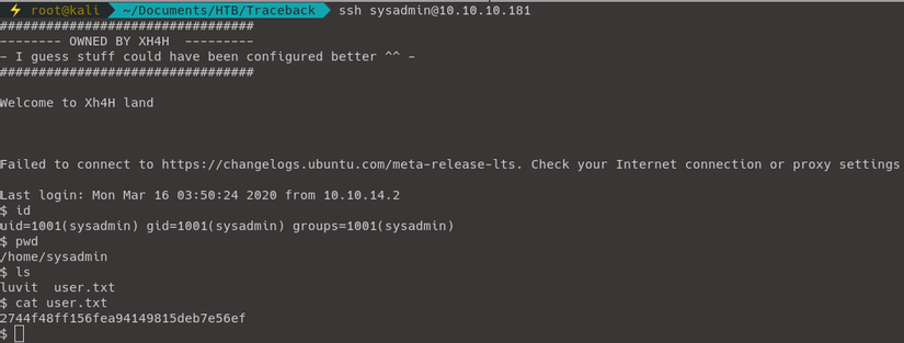 [HTB Write-up] Traceback – kgcg