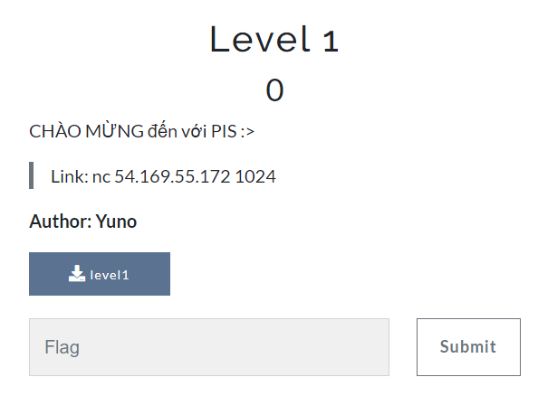 Write up level 1 - PTITCTF [pwn]