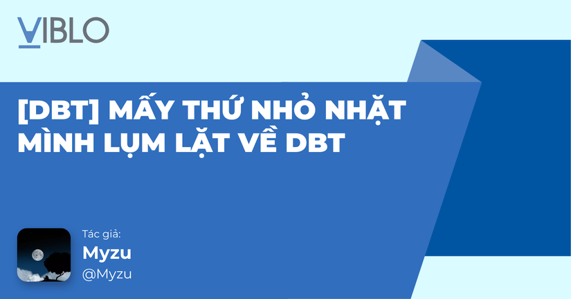 DBT là gì? Mấy thứ nhỏ nhặt mình lụm lặt về DBT