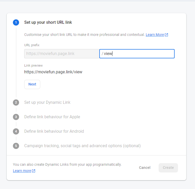 Firebase - Android: Dynamic Links