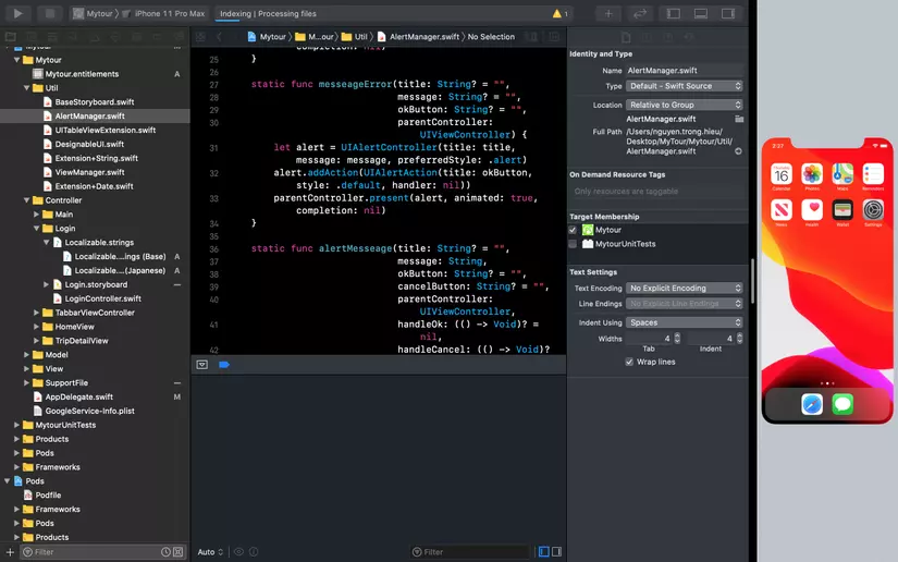 Phát triển toàn màn hình với Xcode và Simulator
