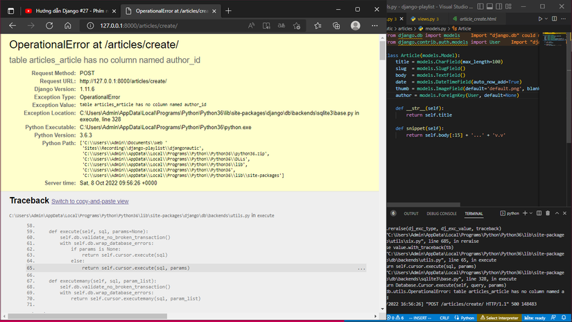Loi model trong django - Viblo
