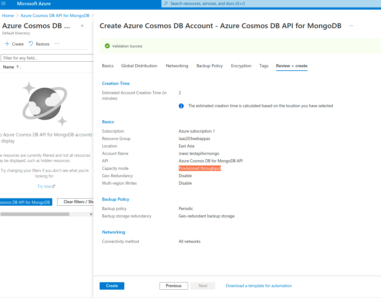 Tìm hiểu về Azure CosmosDB API cho MongoDB