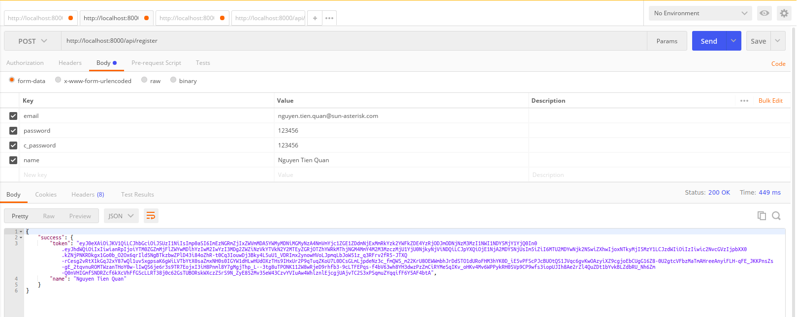 Tạo Restful API để xác thực sử dụng Passport trong Laravel