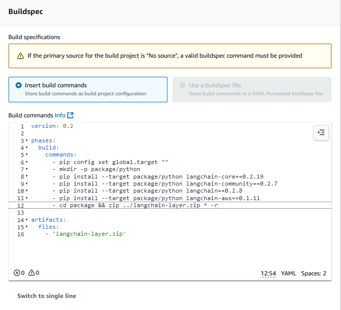 Tạo Lambda Layer với AWS CodeBuild