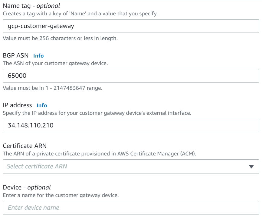 AWS Practice - Connect VPC Network between AWS and GCP use VPN