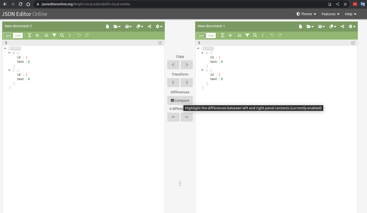Các công cụ làm việc với JSON