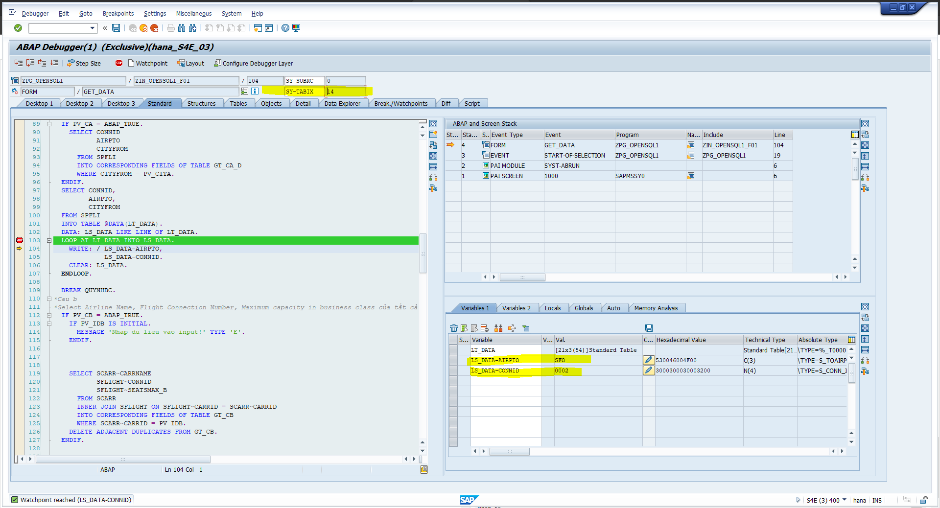 Cách thức Debug chương trình trong SAP ABAP