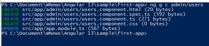 Tạo New Component trong Angular 13