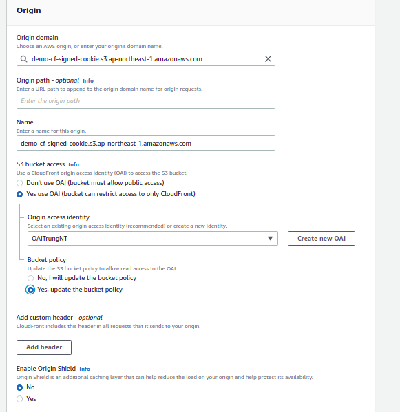 Sử dụng CloudFront Signed Cookies