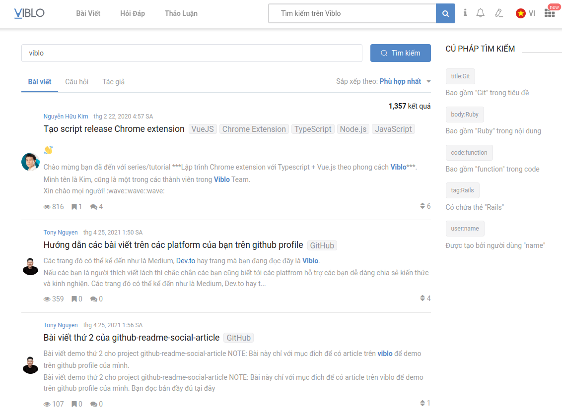 Sử dụng Elasticsearch hỗ trợ tìm kiếm trên Viblo - Viblo