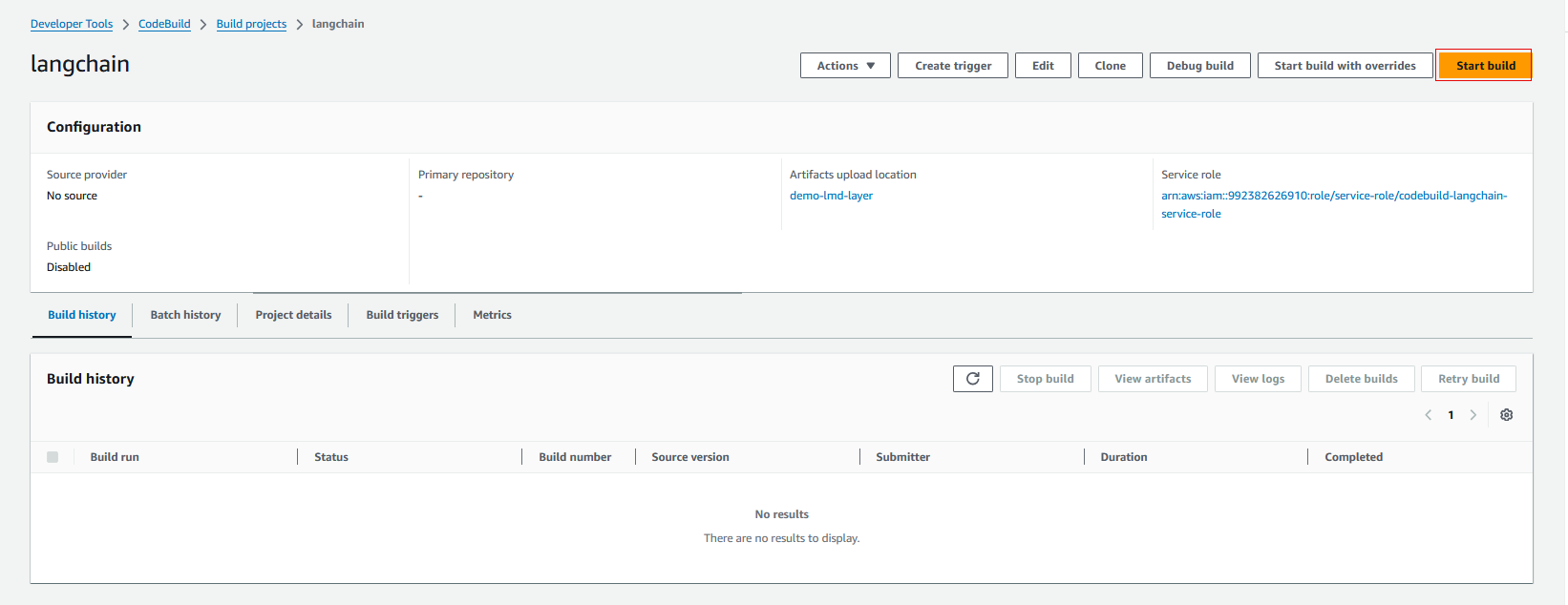 Tạo Lambda Layer với AWS CodeBuild