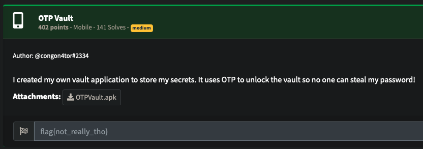 [Write up] NahamCon CTF 2022: OTP Vault