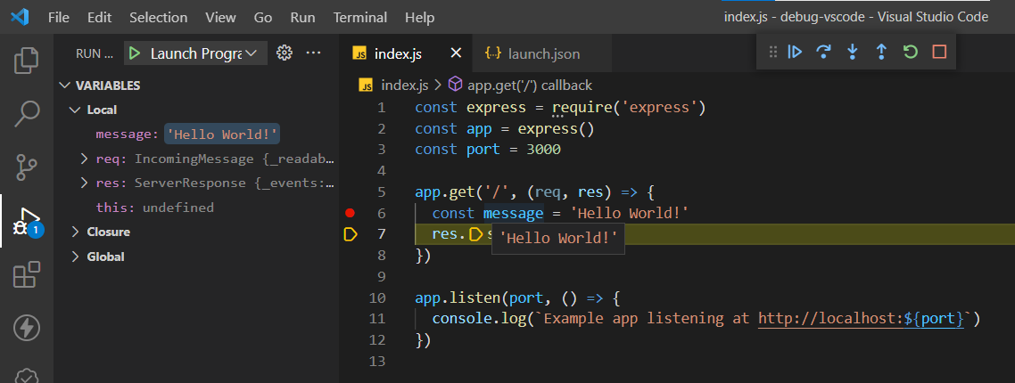 Debug NodeJS app using visual code - Viblo