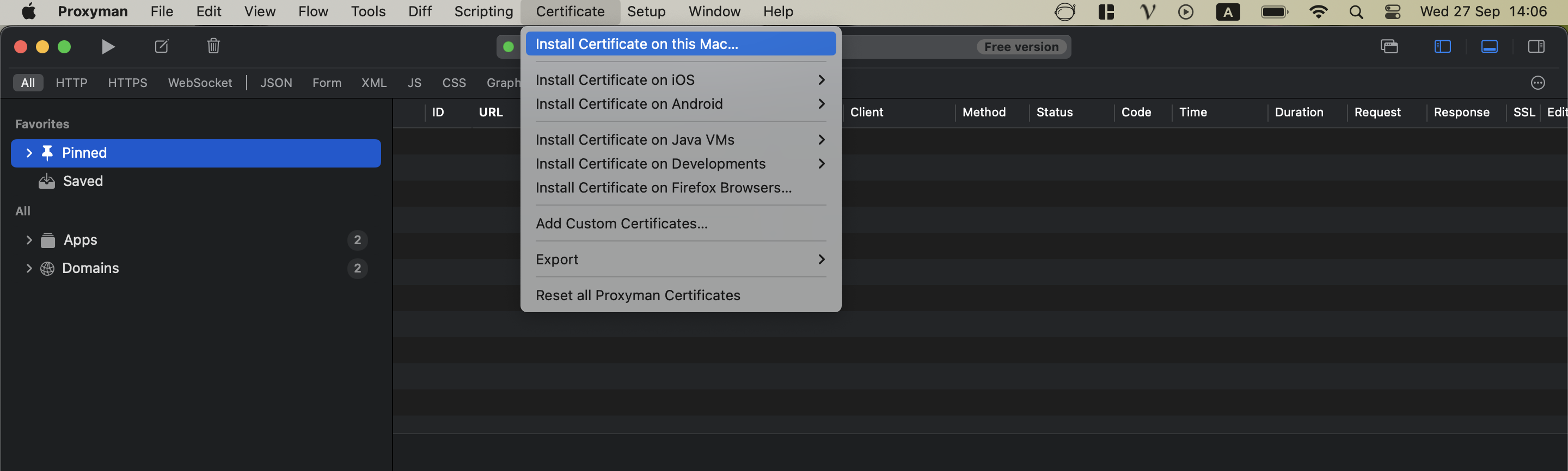 View & debug network request with ProxyMan App