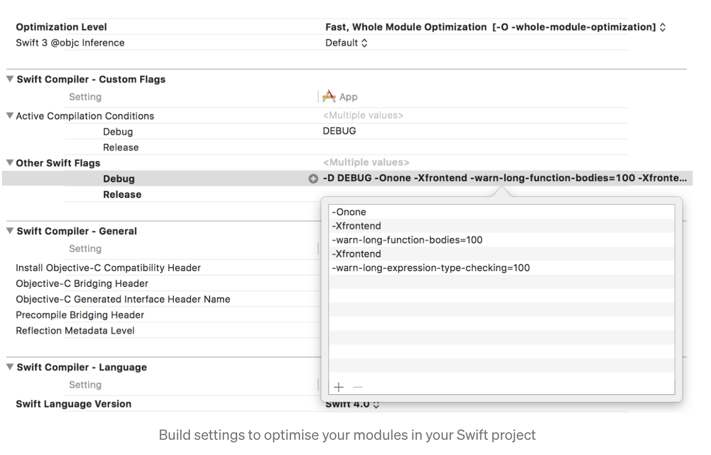 Giảm thời gian build XCode