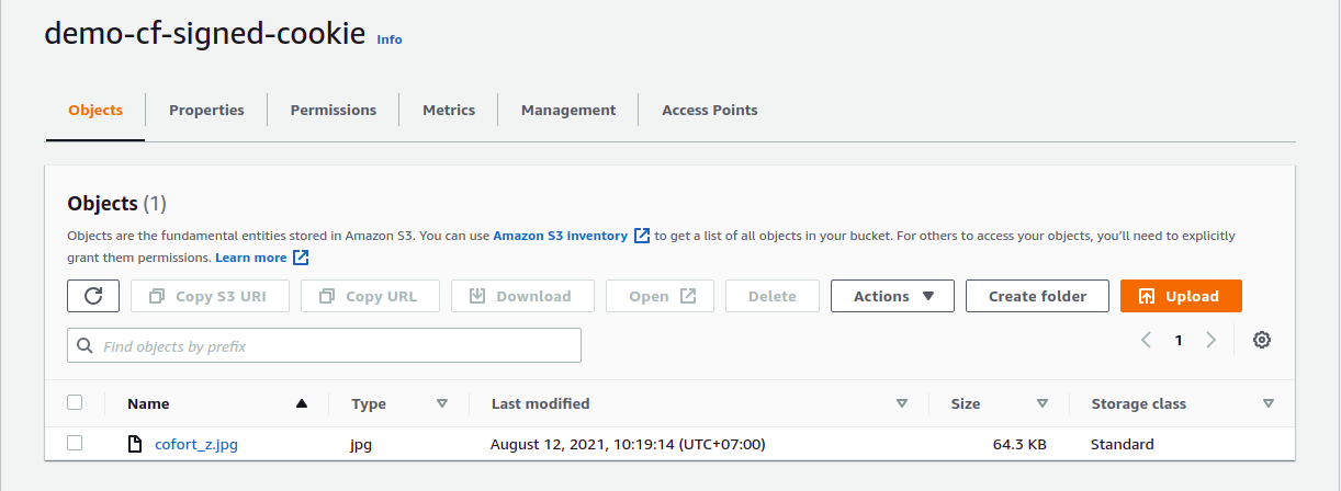 Sử dụng CloudFront Signed Cookies