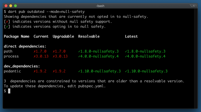 Null safety with Dart