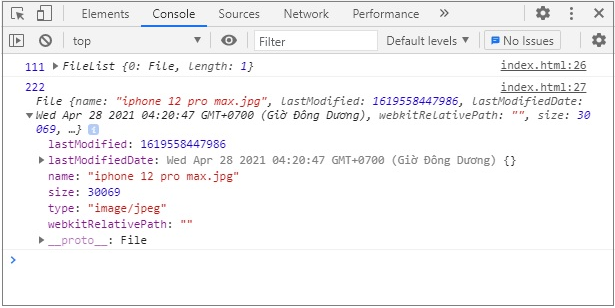 Vanilla JS: Xem preview khi upload ảnh