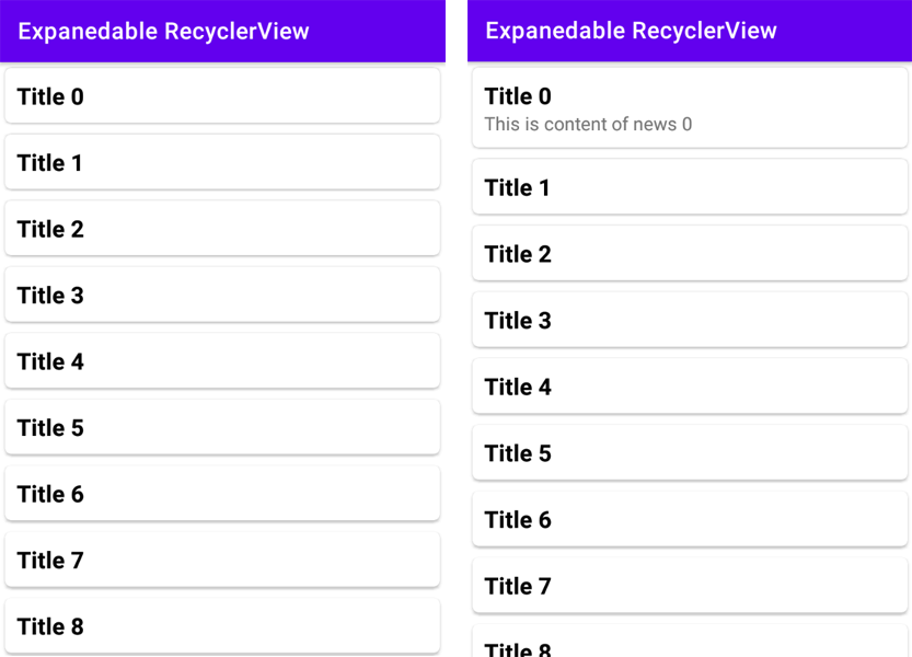 Expandable RecyclerView trong Android(Kotlin)