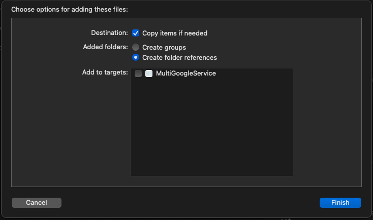 Sử dụng file GoogleService-Info.plist theo cấu hình build trên X Code