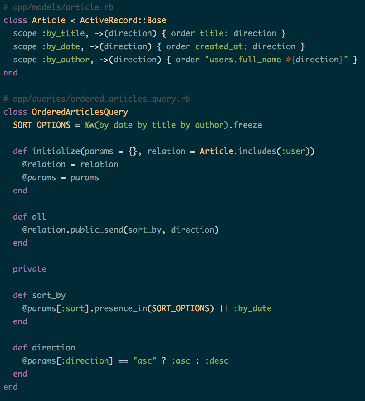 Query Object in Ruby on Rails