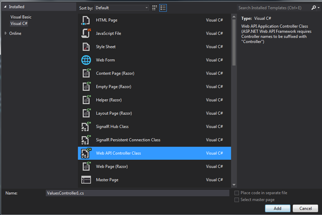 Add Web Api controller 2.0 to old asp.net website project