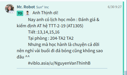 Web Laravel - Tạo Bot gửi message lên chatwork nhắc nhở lịch học cho sinh viên