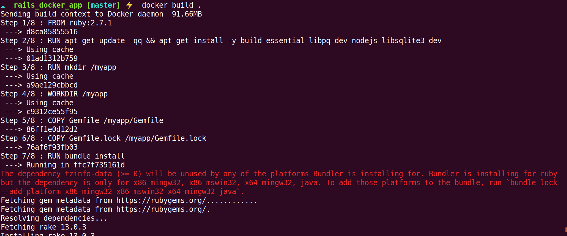 Build Rails + Sidekiq web app in Docker