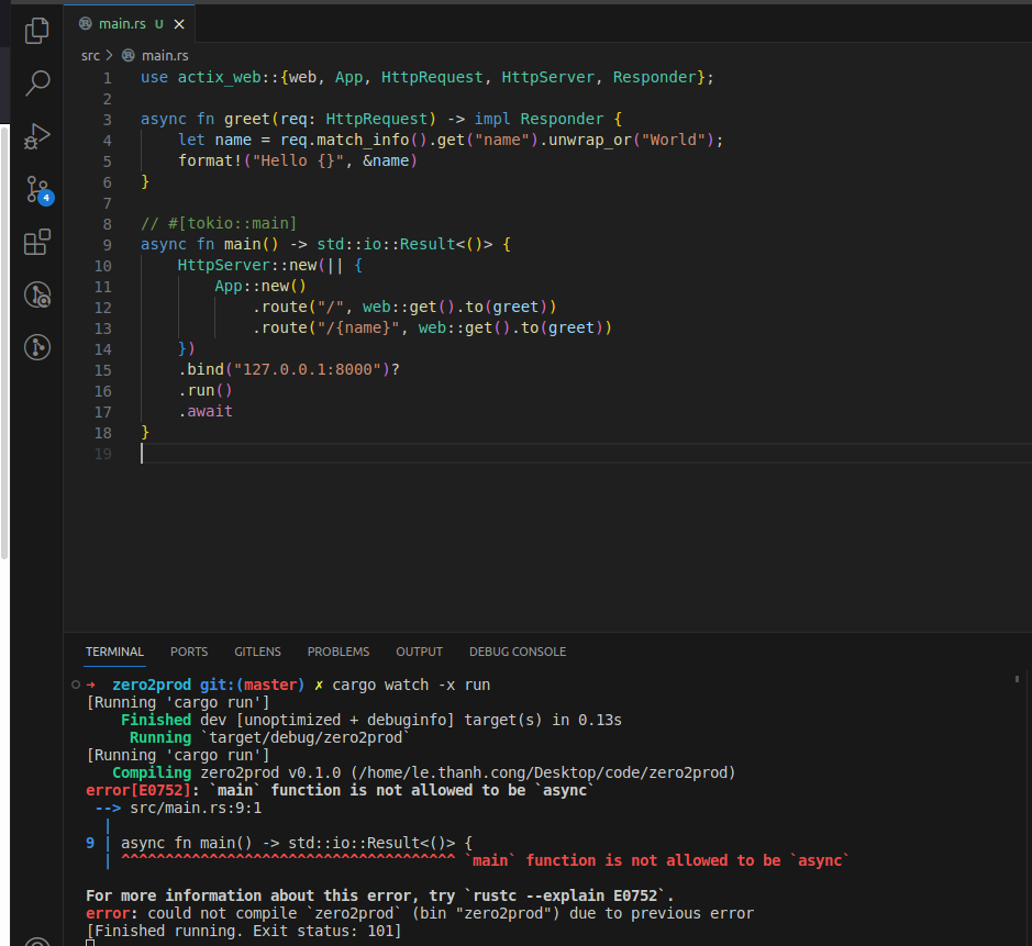 Rust: Zero to production (Phần 1)
