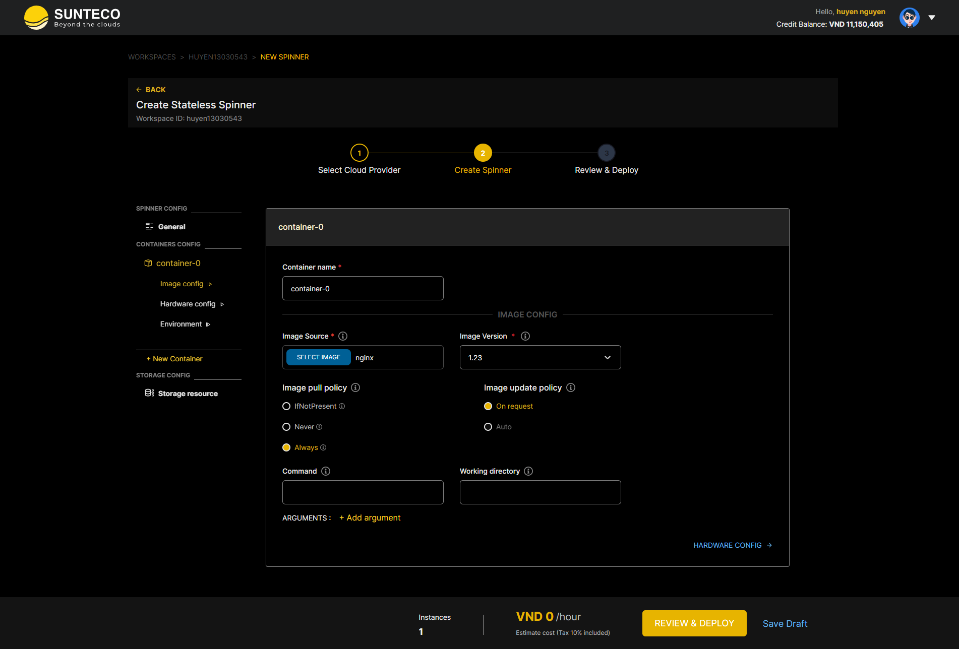 Hướng dẫn deploy container trên hệ thống Sunteco Cloud - Viblo