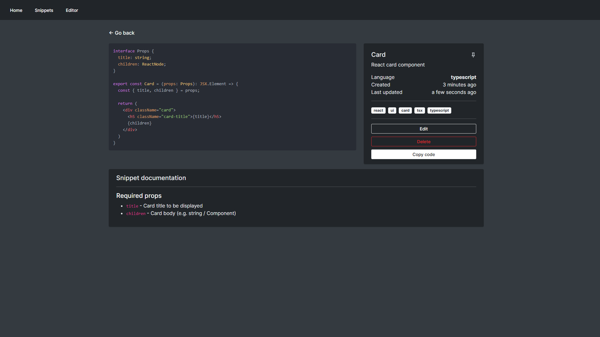 [Docker] Snippet Box - Ứng dụng lưu trữ các đoạn code - Viblo