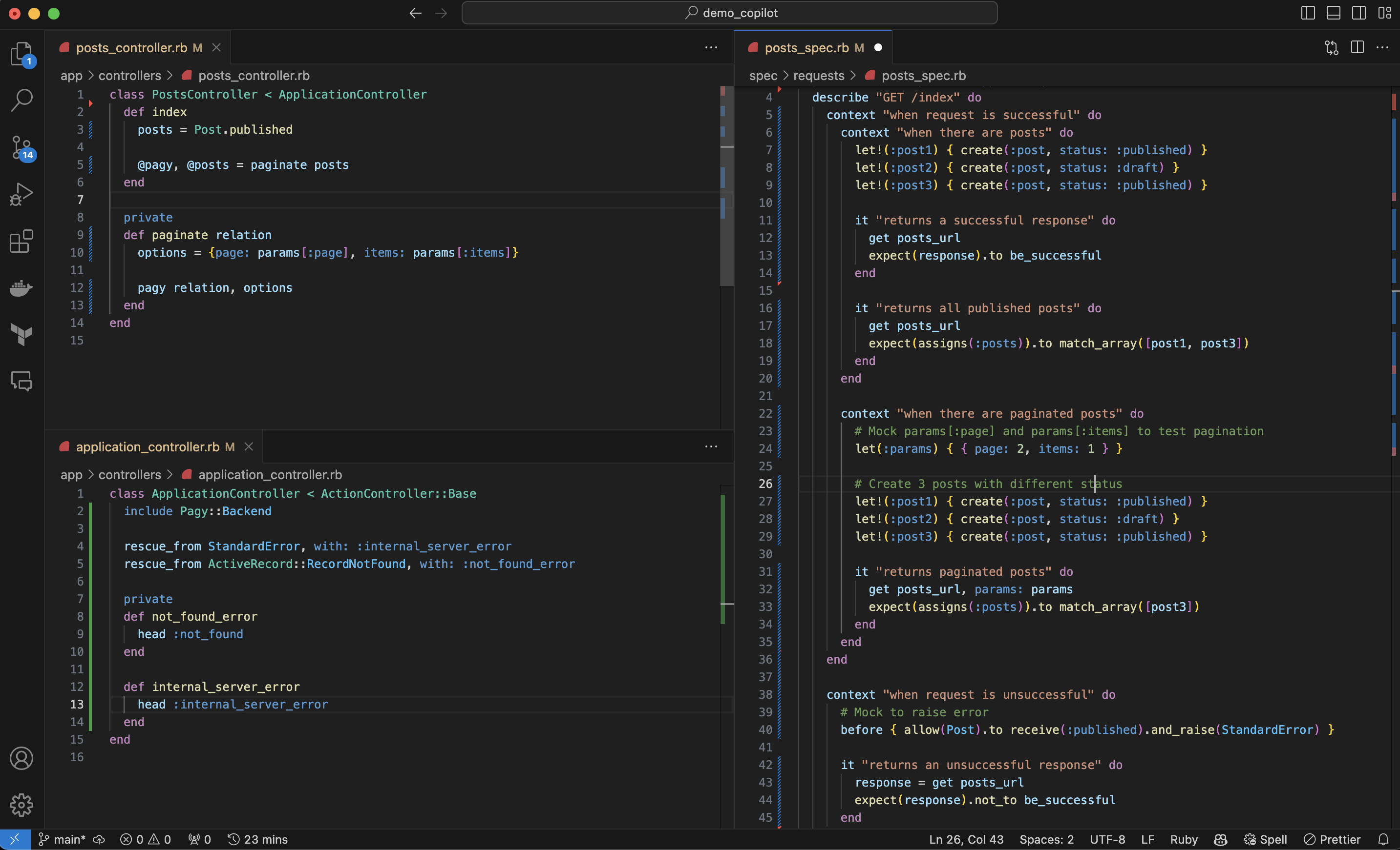 Using Copilot to generate Unit Test