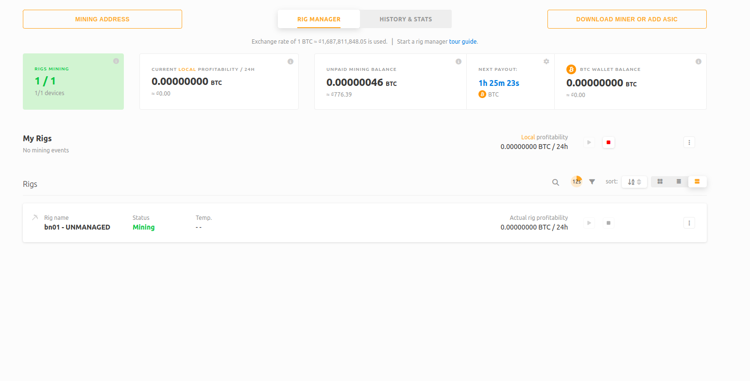 Đào Bitcoin bằng VPS Linux trên Nicehash Mining