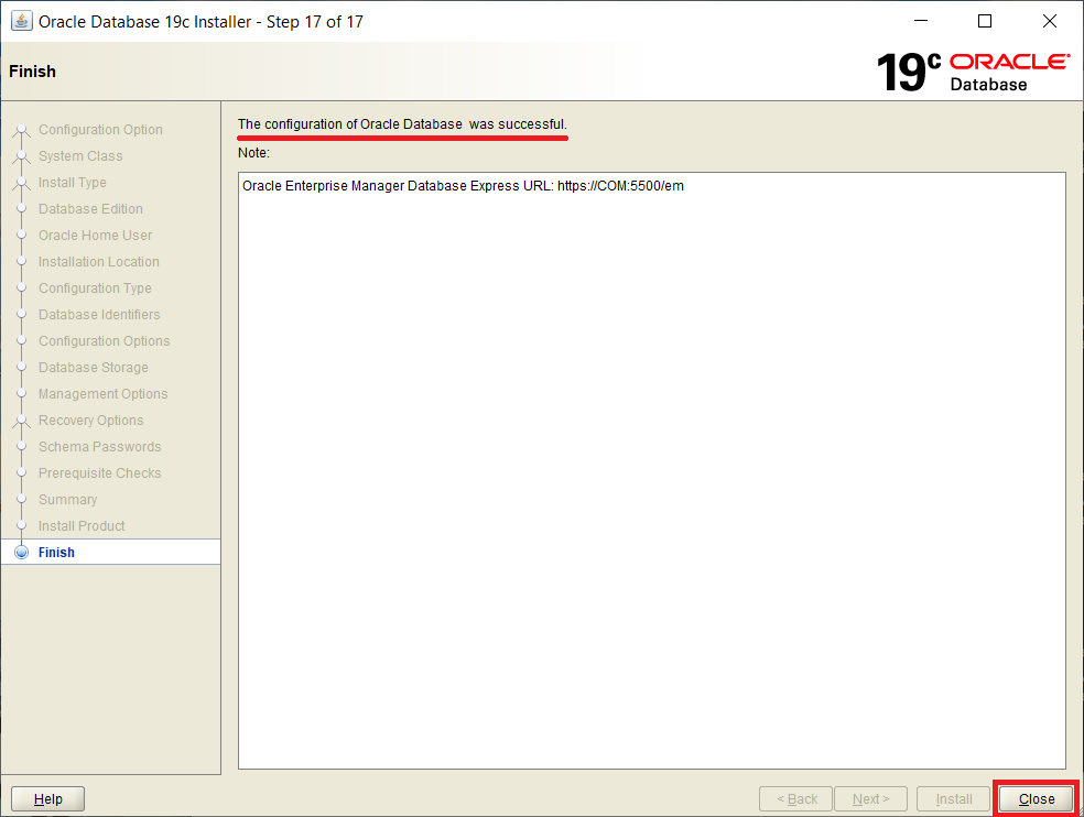 Cài đặt Oracle Database 19c trên Windows
