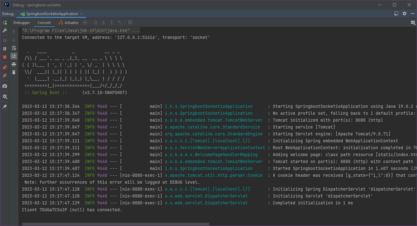 Setup project Spring boot 2.x + Socket.io Client 4.x