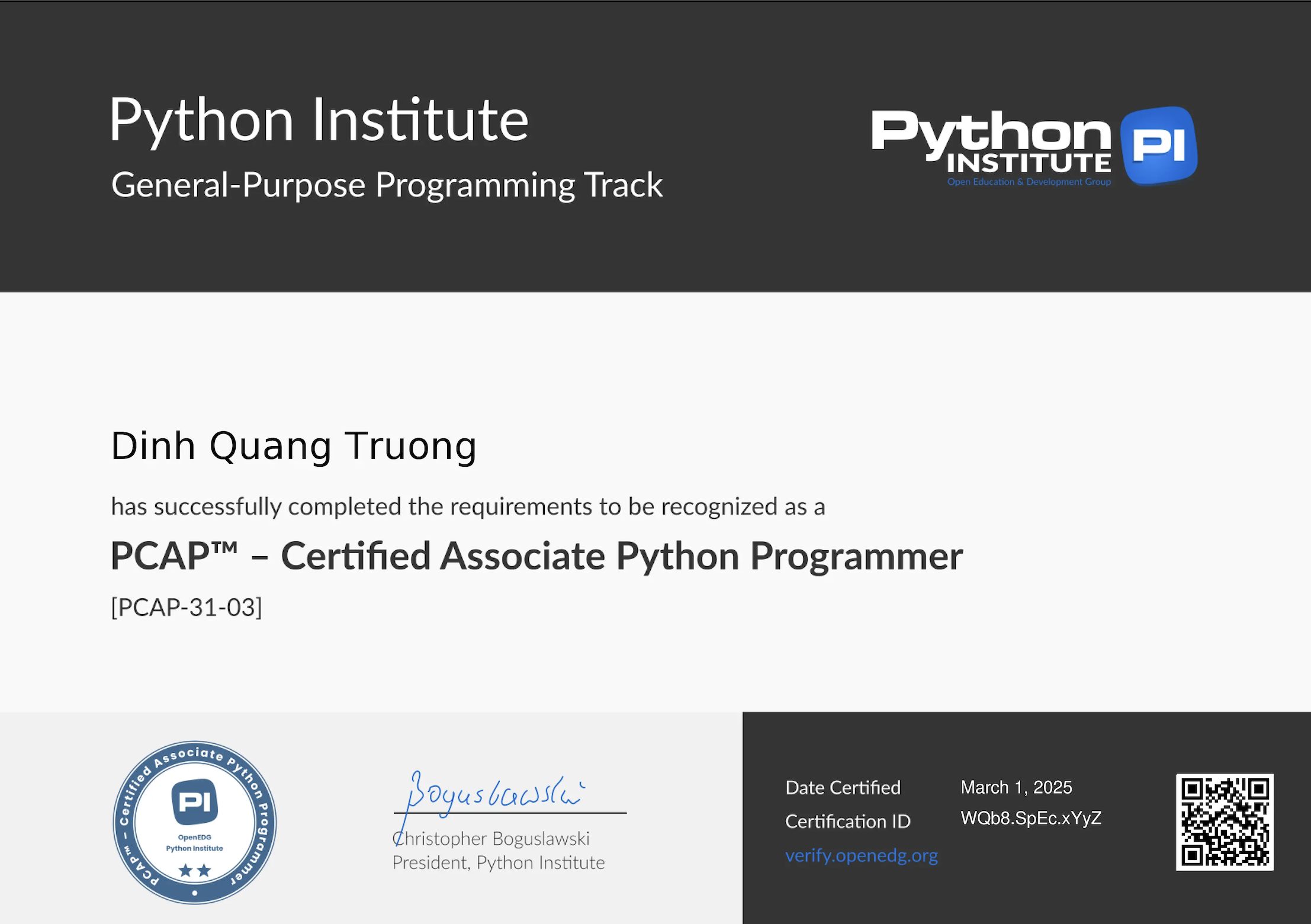 [PCAP] Chia sẻ kinh nghiệm ôn thi và đăng ký (voucher 50%) chứng chỉ Python: PCAP 🐍📜 - Viblo