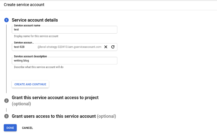 Access Google Sheets API trong Kotlin sử dụng Service Account