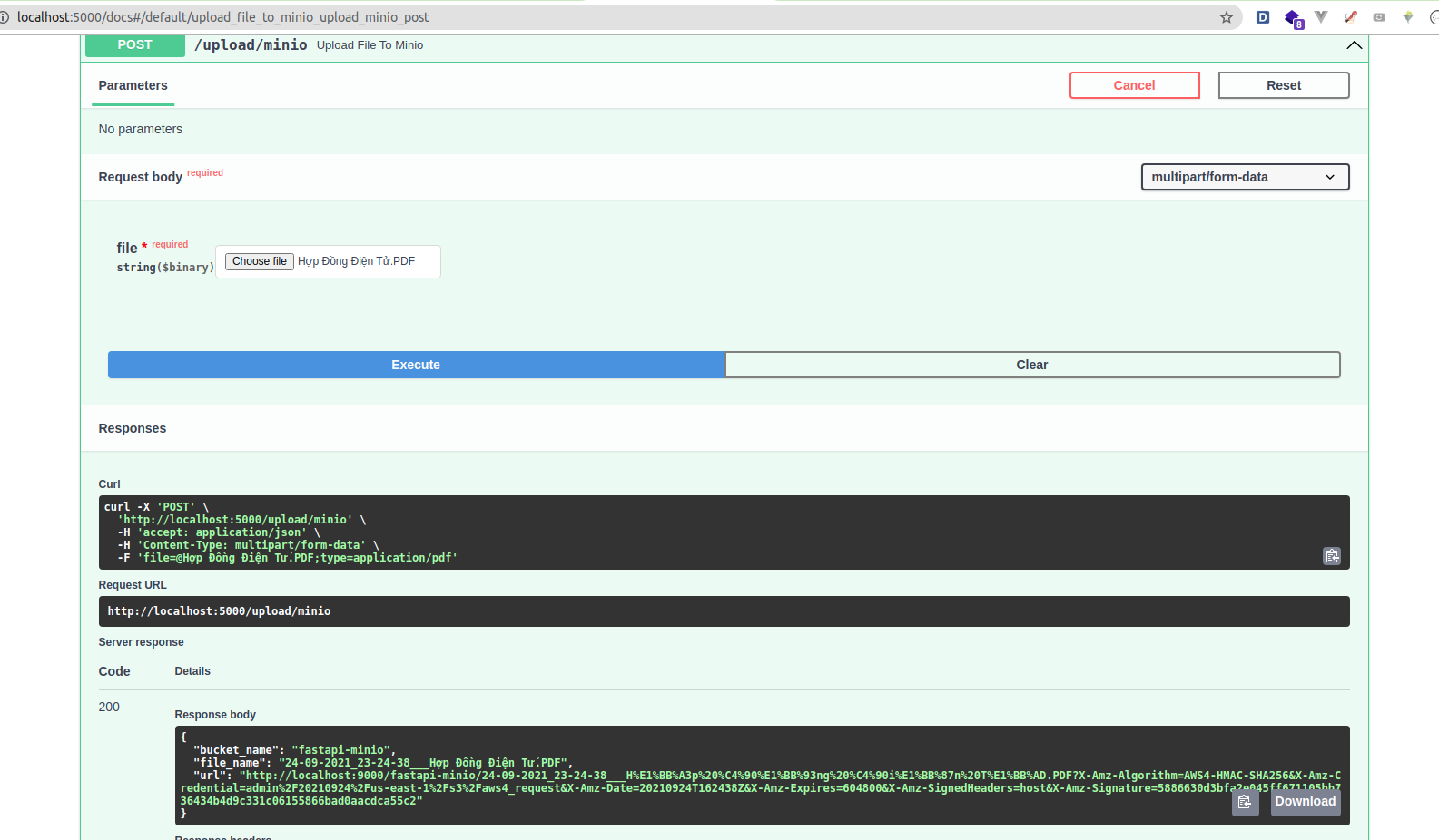 Tích hợp FastAPI với Minio