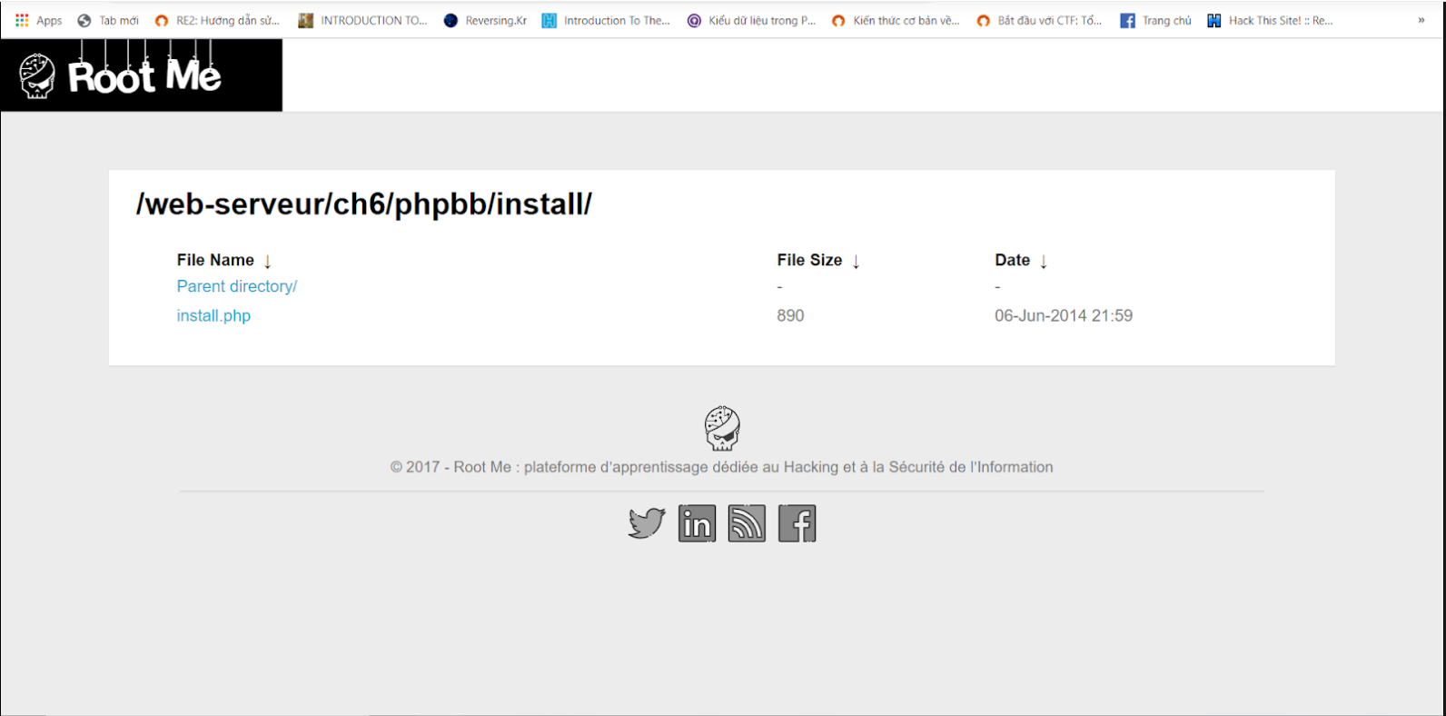 Write-up Root Me web server challenge