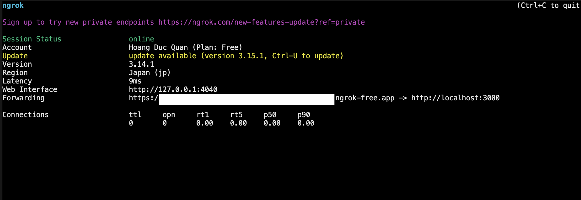 Cài đặt và sử dụng ngrok để demo Rails 7