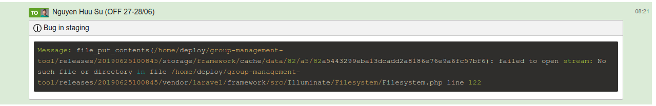 Giám sát Log Laravel và gửi thông báo về Chatwork