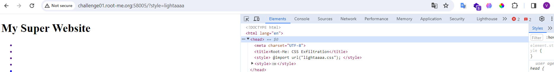 [Write up] CSS - Exfiltration root me - Viblo