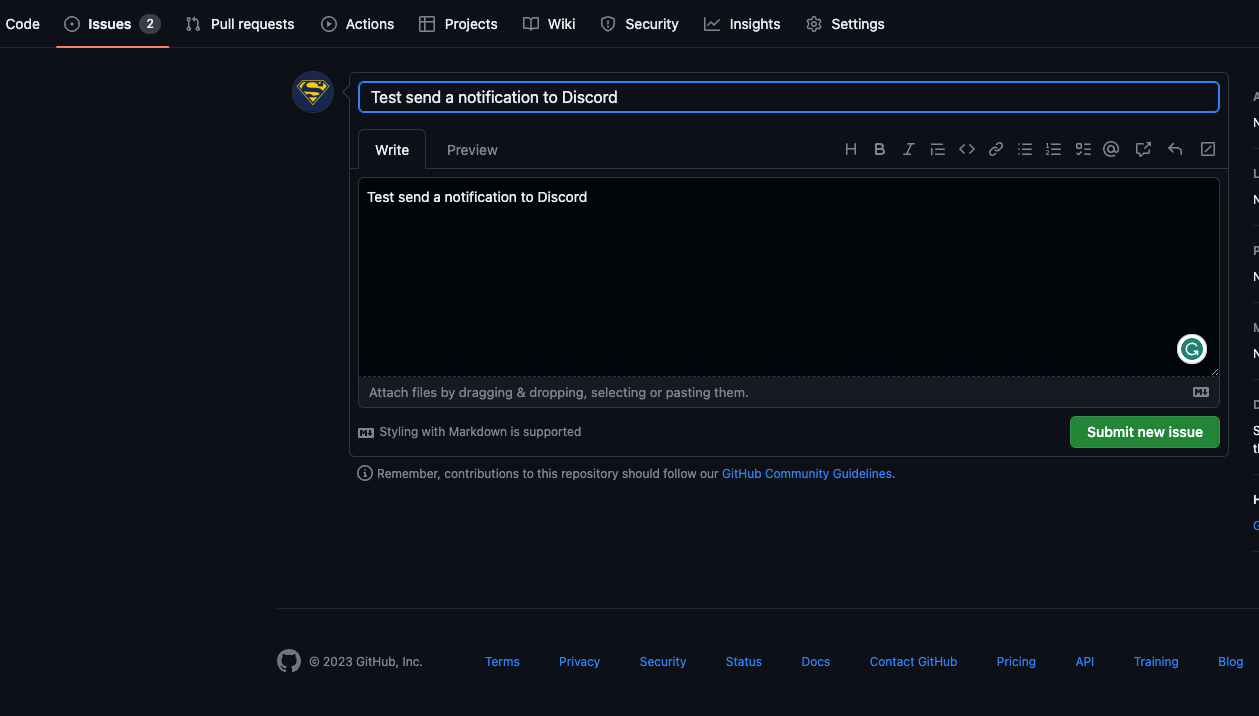 Webhooks 102: Practice send a new Github issue to Discord