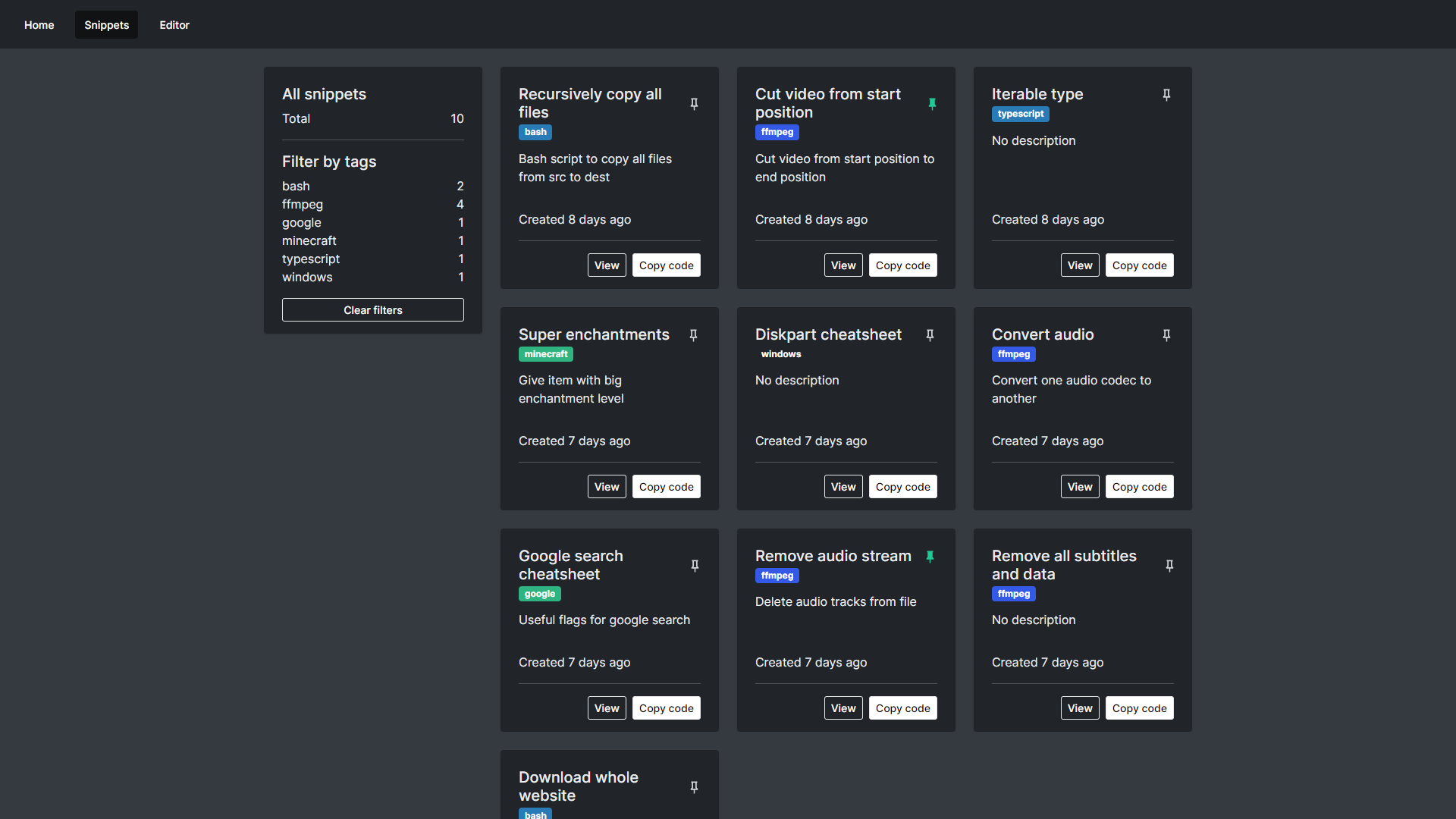 [Docker] Snippet Box - Ứng dụng lưu trữ các đoạn code - Viblo