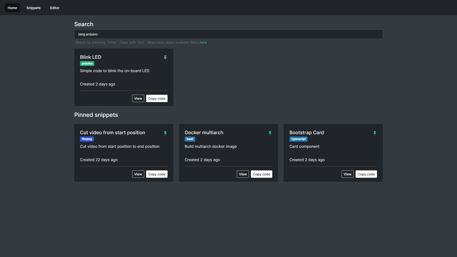 [Docker] Snippet Box - Ứng dụng lưu trữ các đoạn code - Viblo
